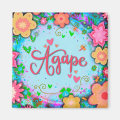 Agape Fun Floral Blue Modern Inspirivity Magnet | Zazzle