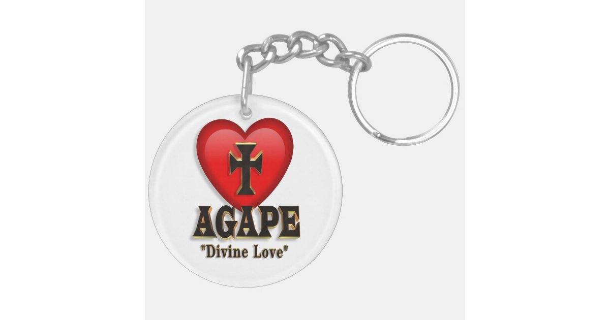 Agape heart symbol keychain | Zazzle