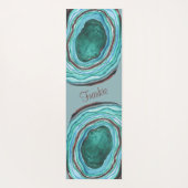 Agate Geode Pattern in Blue & Aqua - Personalized Yoga Mat | Zazzle