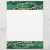 Agate Green Gold Glitter Emerald Modern Letterhead | Zazzle