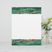 Agate Green Gold Glitter Emerald Modern Letterhead | Zazzle