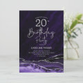 Agate Purple Silver 20th Birthday Invitation | Zazzle