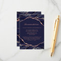 Agate Rose Gold Foil Navy Wedding Accommodations Enclosure Card | Zazzle