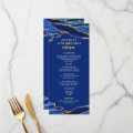 Agate Royal Blue and Gold Menu | Zazzle