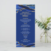 Agate Royal Blue and Gold Menu | Zazzle