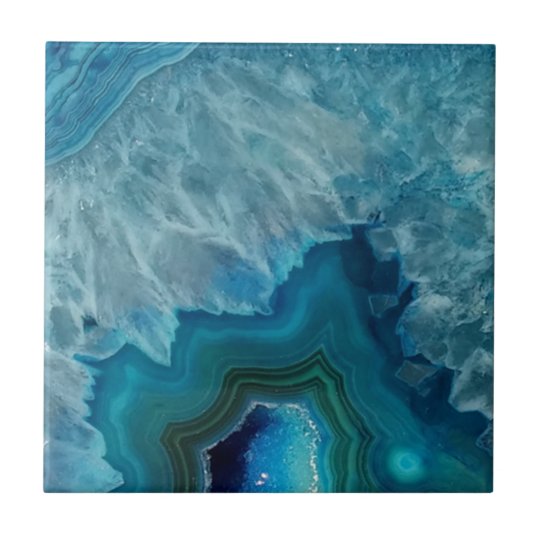 Agate stone Geode druse mineral Ceramic Tile | Zazzle.com
