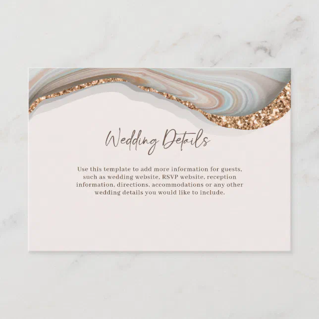 Agate Stone Marble Details Enclosure Card | Zazzle