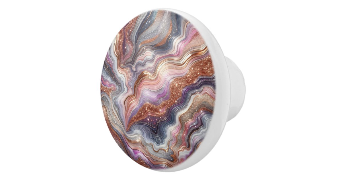 Agate Style Pattern Ceramic Knob | Zazzle