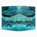 Agate Teal Blue Gold Glitter Aqua Turquoise Binder | Zazzle