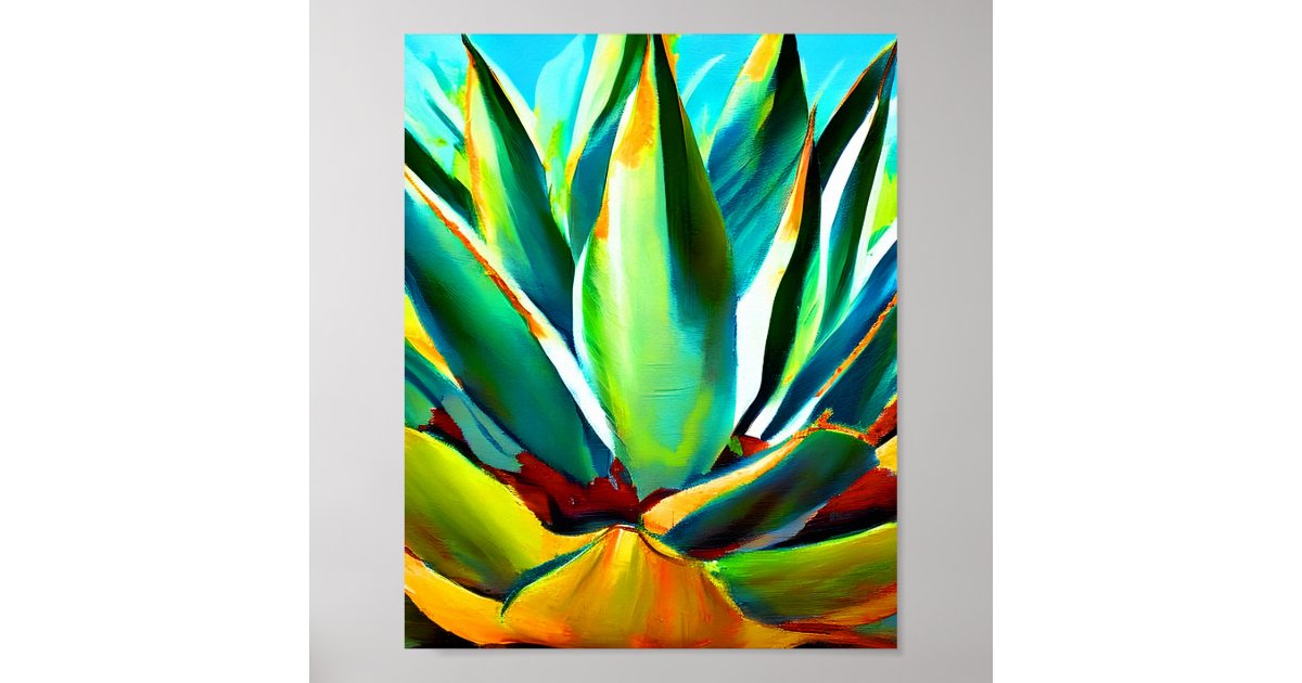 Agave plant Art Poster | Zazzle