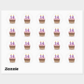 Age 14 on Birthday Cake Classic Round Sticker | Zazzle