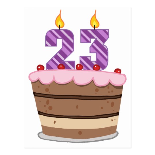 Age 23 on Birthday Cake Postcard | Zazzle.com
