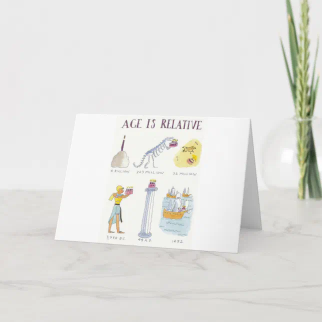 Age Is Relative Card | Zazzle