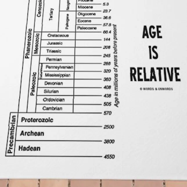 Age Is Relative Geological Time Chart Geek Humor Doormat | Zazzle