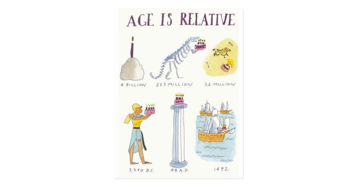 Age Is Relative Postcard | Zazzle.com