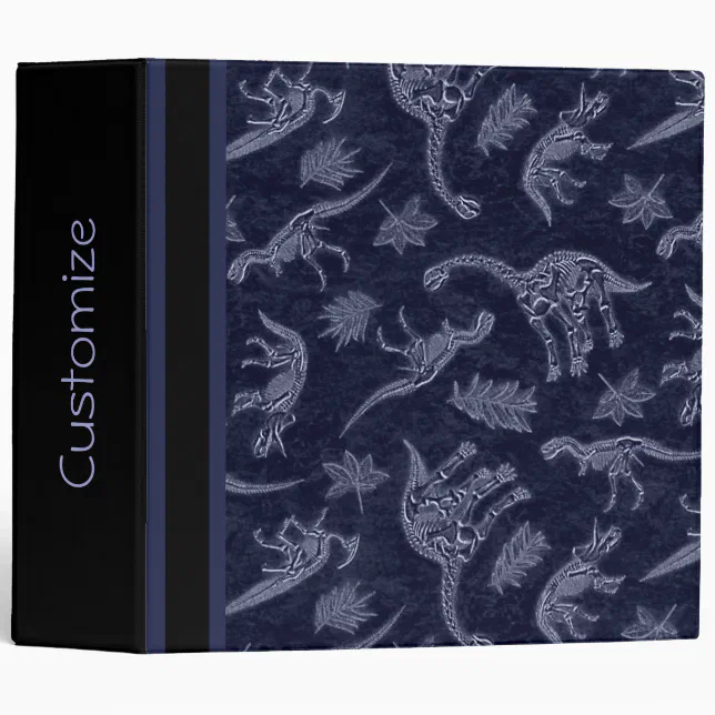 Age Of Dinosaurs Skeleton Pattern Binder | Zazzle