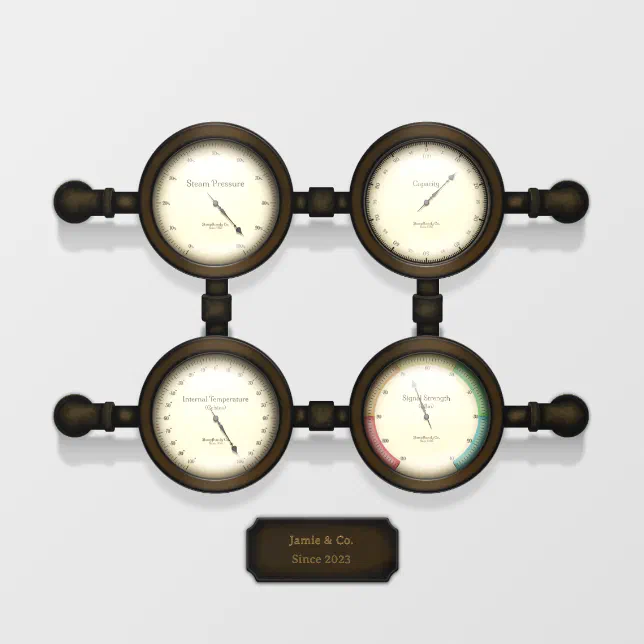 Age of Steam Vintage Style Meters Custom Wall Decal | Zazzle
