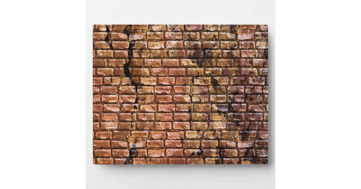 Aged Brick Wall Textured Plaque | Zazzle