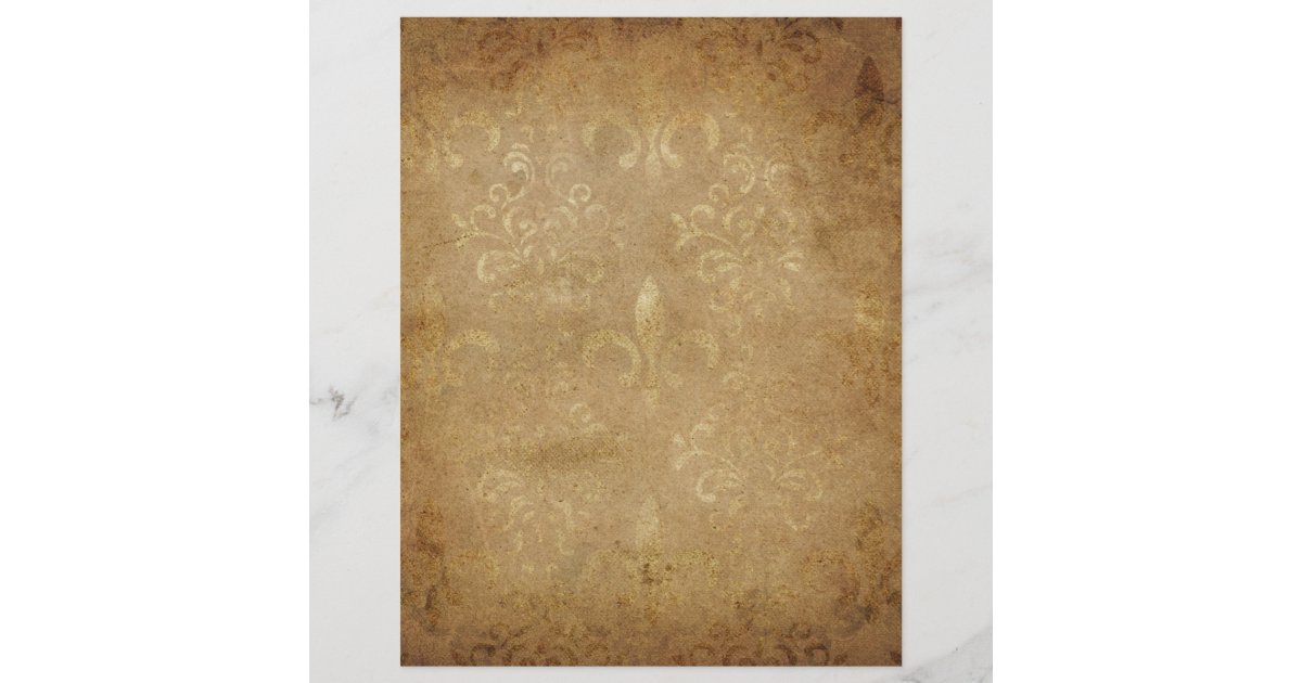 Aged Gold Patterned Scrapbook Paper | Zazzle