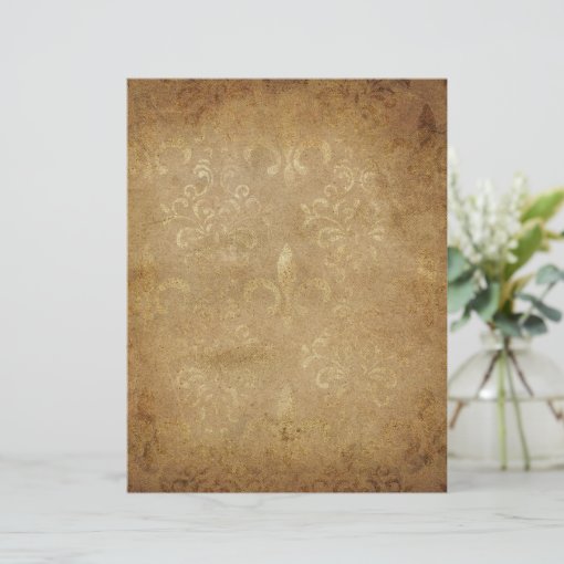 Aged Gold Patterned Scrapbook Paper | Zazzle