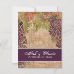 Aged Grape Vineyard Wedding Invitation | Zazzle