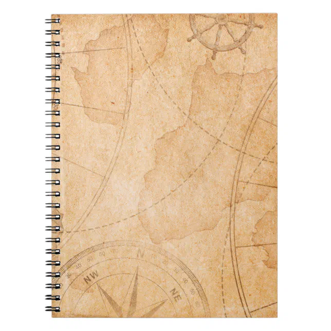 aged pirates treasure map backgroundmap,treasure,v notebook | Zazzle