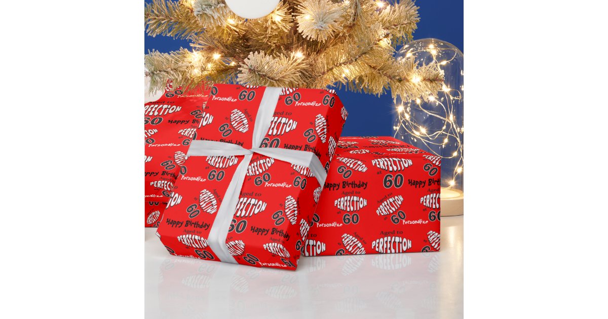 Aged to Perfection at 60 | 60th Birthday Wrapping Paper | Zazzle