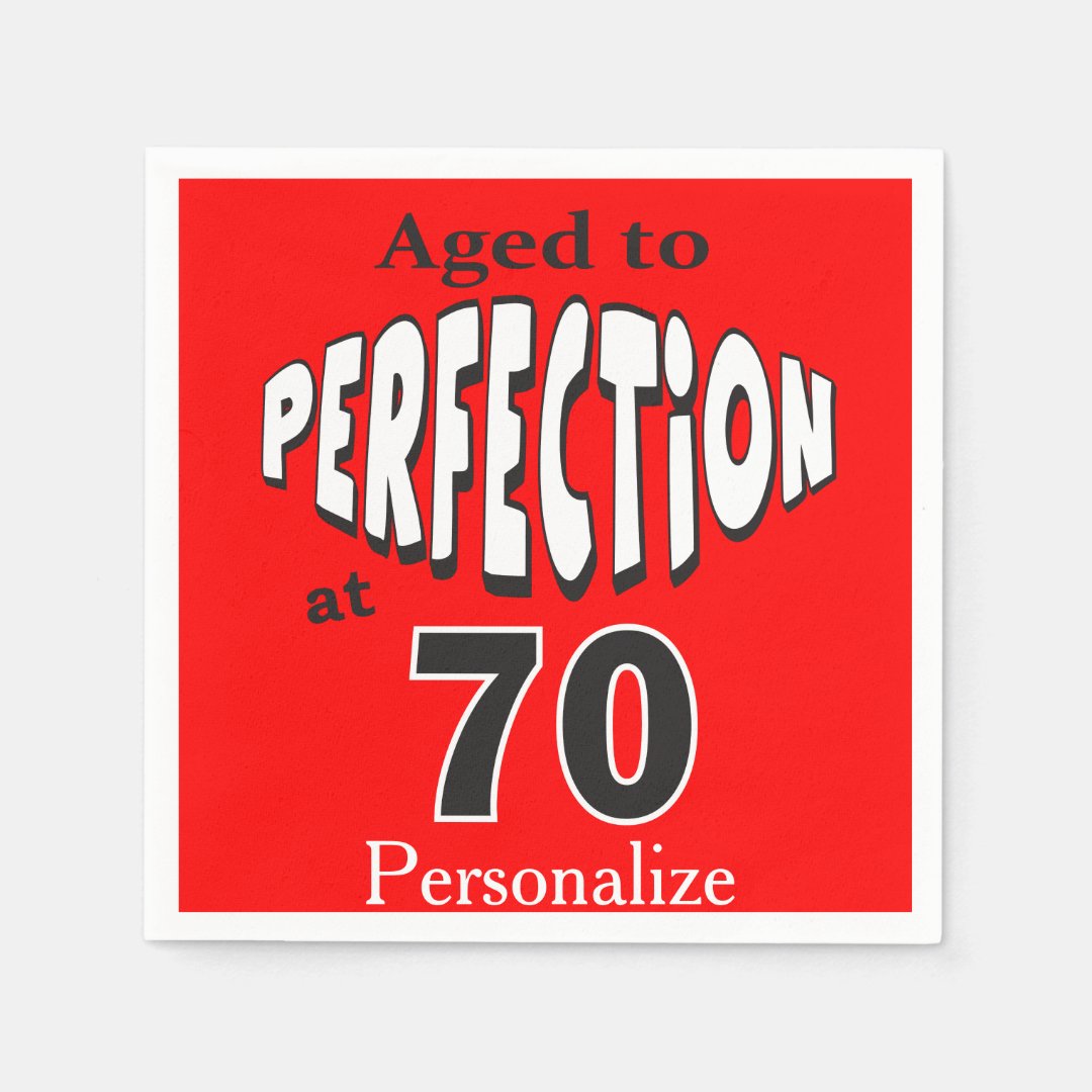 Aged to Perfection at 70 | 70th Birthday Paper Napkins | Zazzle