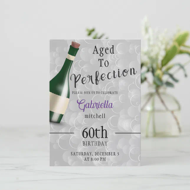 Aged to Perfection Birthday Invitation | Zazzle