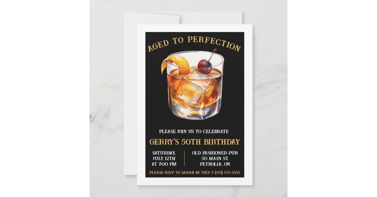 Aged to Perfection, Old Fashioned Birthday Party Invitation | Zazzle