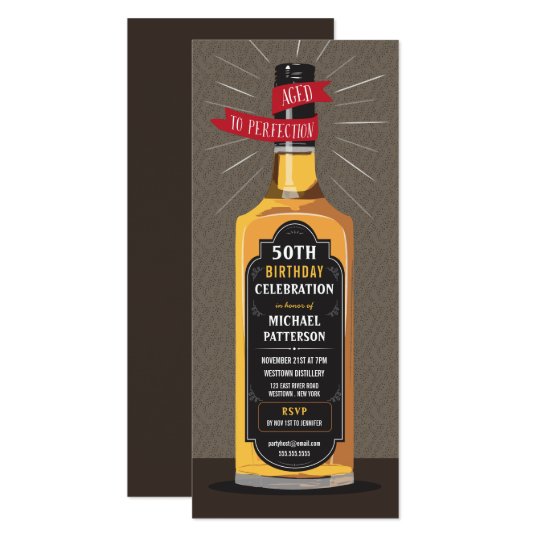 Aged to Perfection Whiskey Big Milestone Birthday Invitation | Zazzle.com