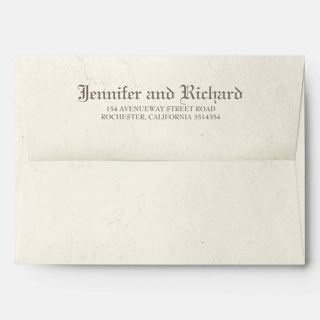 Aged Vintage Gothic Wedding Envelope | Zazzle