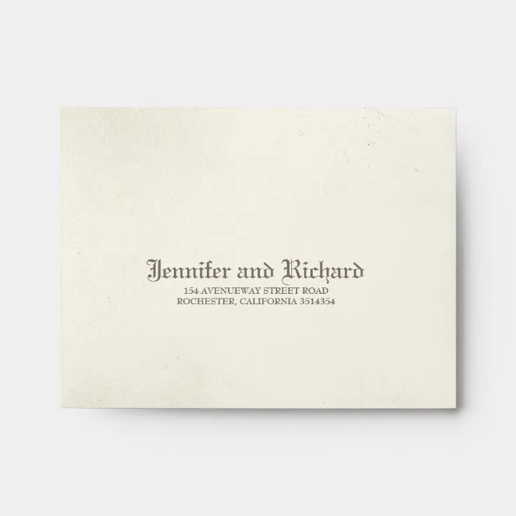 Aged Vintage Gothic Wedding RSVP Envelope | Zazzle