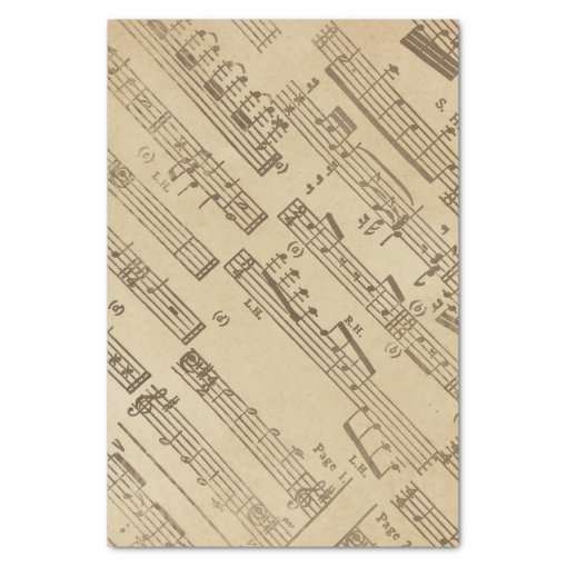 Aged Vintage Music Sheet Paper | Zazzle