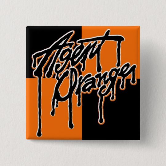 Agent Orange "Drip" Logo Square Punk Button | Zazzle.com