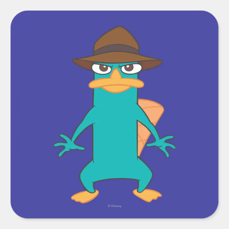 Agent P Pose Square Sticker | Zazzle