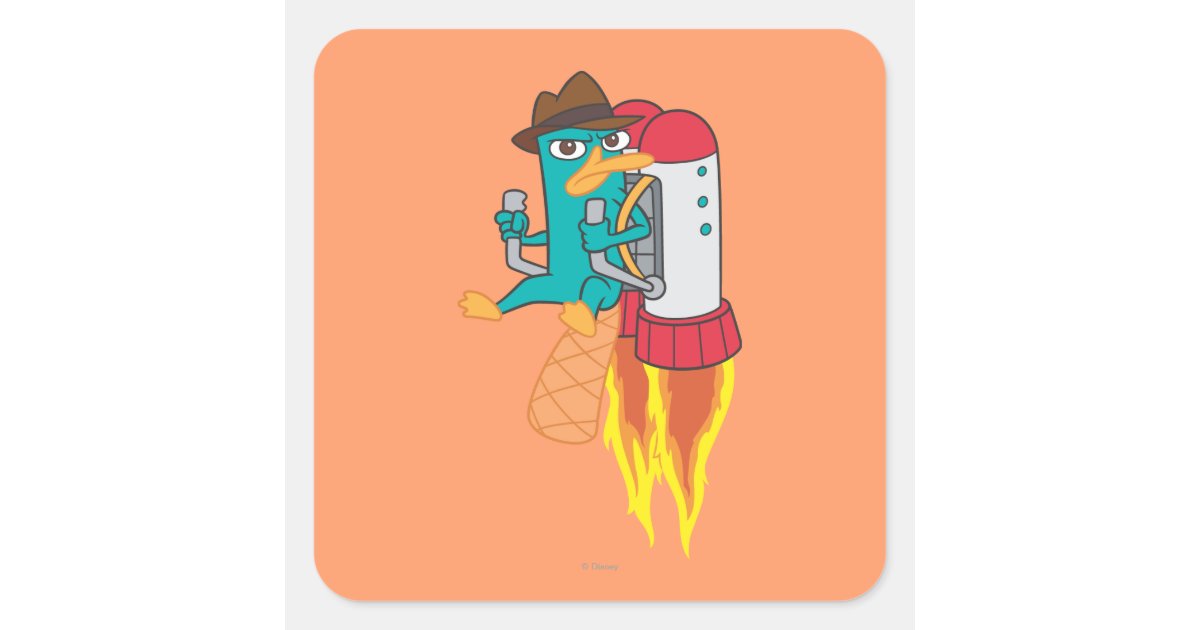 Agent P Rocket Pack Square Sticker | Zazzle
