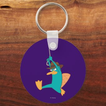 Agent P Swinging from Rope Keychain | Zazzle