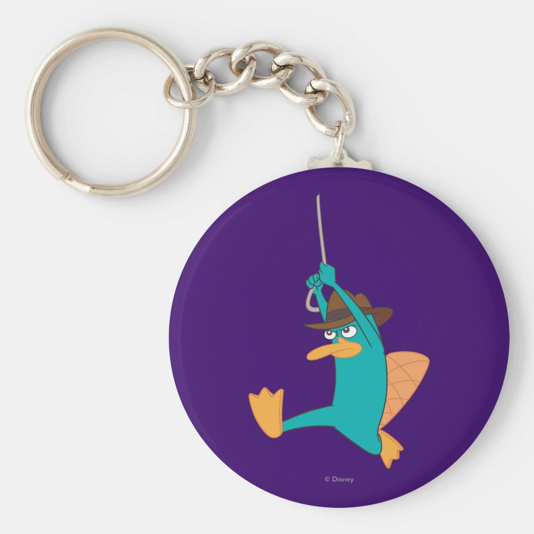 Agent P Swinging from Rope Keychain | Zazzle