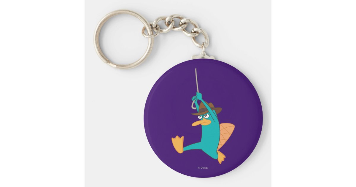 Agent P Swinging from Rope Keychain | Zazzle.com
