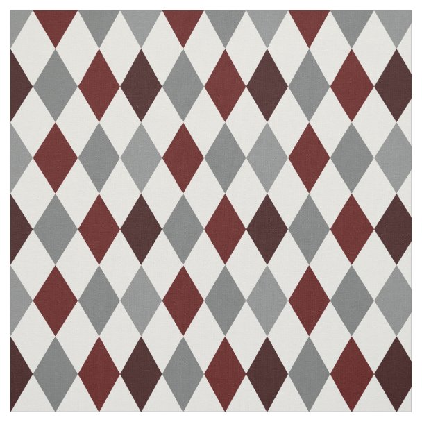 Grey Argyle Fabric | Zazzle