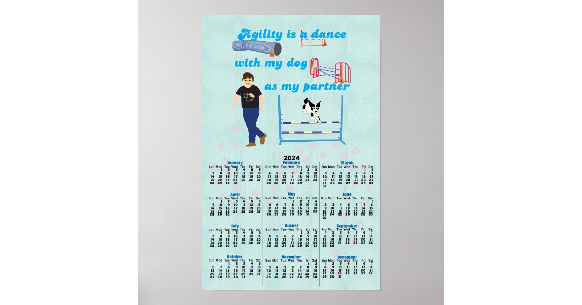 Agility - Dance 2024 Calendar Poster | Zazzle