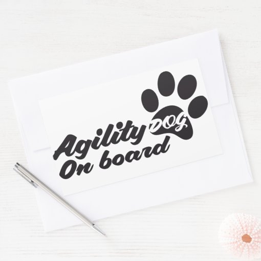 Agility Dog On Board Rectangular Sticker | Zazzle