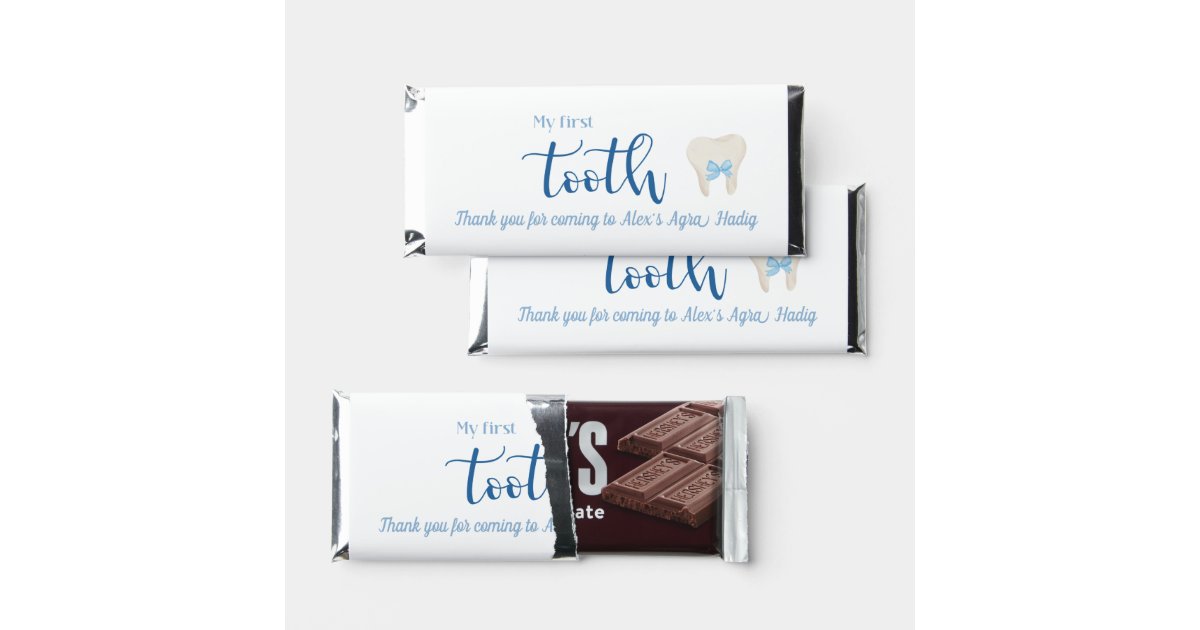 Agra Hadig First Tooth favor Customizable Hershey Bar Favors | Zazzle