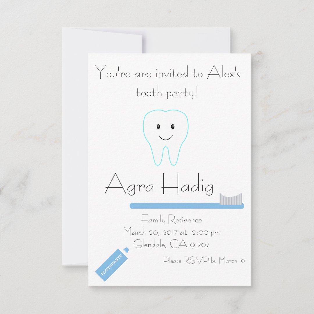 Agra Hadig Tooth Party Invitation | Zazzle