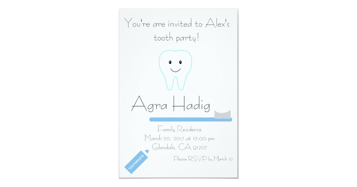 Agra Hadig Tooth Party Invitation | Zazzle.com