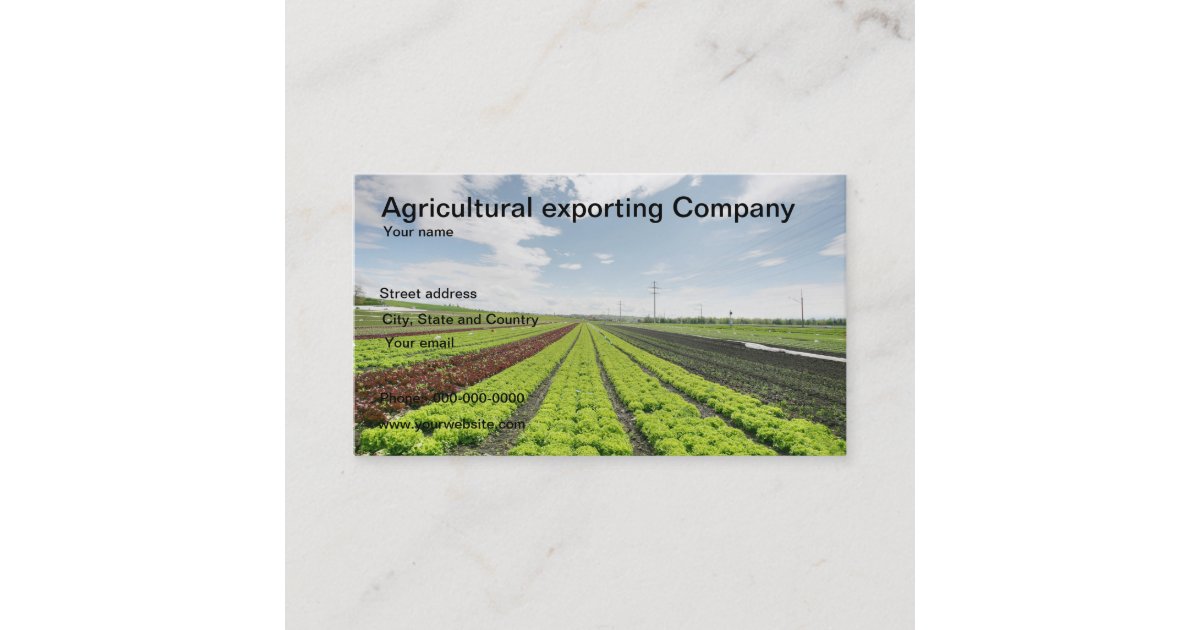 Agricultural exporting company business card | Zazzle