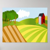 agricultural land drawing poster | Zazzle