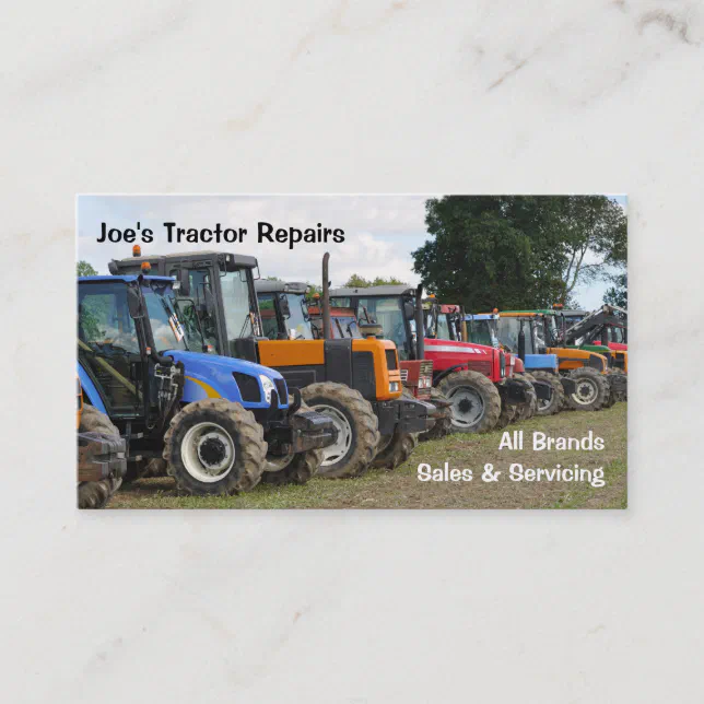 Agricultural tractors business card | Zazzle