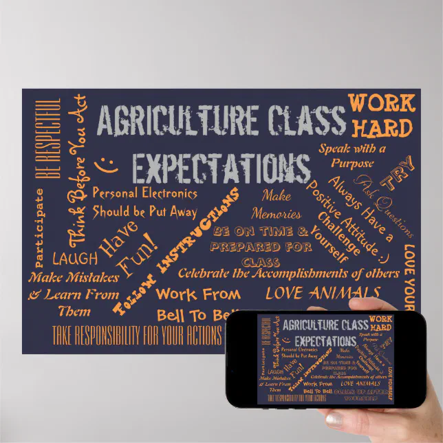 Agriculture Teacher Classroom Expectations / Rules Poster | Zazzle